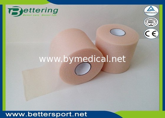 Skin Colour 7cmX27m Sports Underwrap Foam Tape Polyester Fiber Elastic Adhesive Muscle Strain Injury Roll Bandage supplier