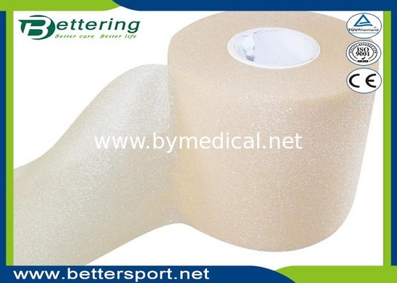 Skin Colour 7cmX27m Sports Underwrap Foam Tape Polyester Fiber Elastic Adhesive Muscle Strain Injury Roll Bandage supplier