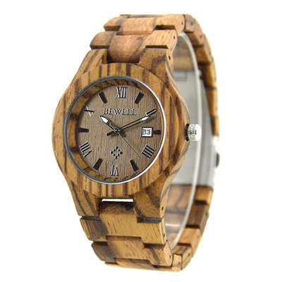 Waterproof Custom Men Wooden Watches With Miyota Japanese Movement , Natural Wood Color
