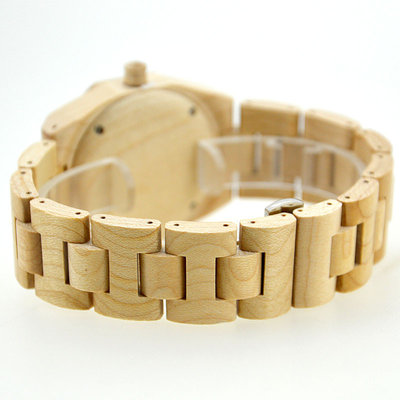 Comfortable Handmade Quartz Bamboo Wrist Watch For Decoration
