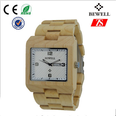 Big Face Tense Wood Watch , 100% Natural Wooden Watch For Women And Girl