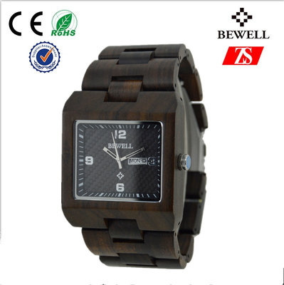 Big Face Tense Wood Watch , 100% Natural Wooden Watch For Women And Girl