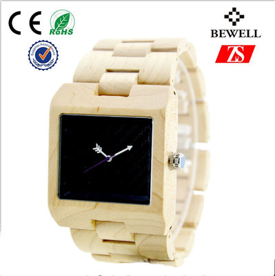 Fashionable Wooden Wrist Watch With Interchangeable Strap And Colorful Dial