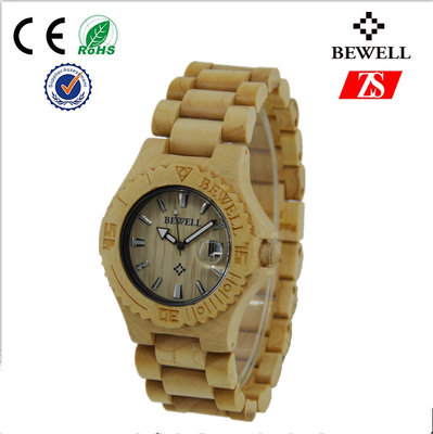 Water Resistant Handmade Quartz Wood Watch With Logo Customized