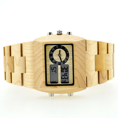 Bewell Natural Bamboo Wrist Watch For Male , Zebra Or Maple Wood Watches