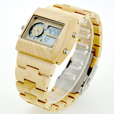 Bewell Natural Bamboo Wrist Watch For Male , Zebra Or Maple Wood Watches