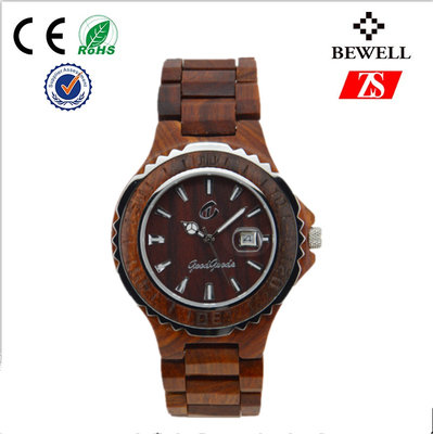 Multi Color Water Resistant Quartz Wood Watch 12 Months Warranty