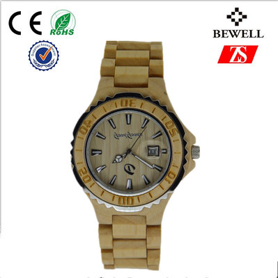 Multi Color Water Resistant Quartz Wood Watch 12 Months Warranty
