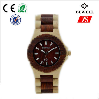 Stylish Red / Black / Green Quartz Wood Watch For Boys Or Girls