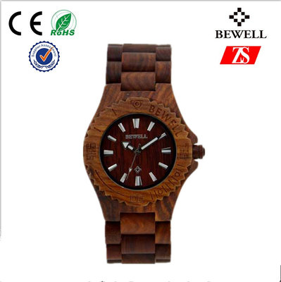 Stylish Red / Black / Green Quartz Wood Watch For Boys Or Girls