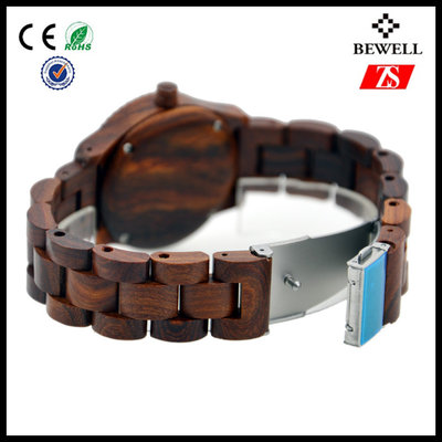 Luxury Red Color Ladies Wooden Watch With Real Stainless Steel Buckle