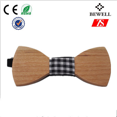 Bewell Handmade Wood Accessories Woven Printing Sandalwood Bow Tie For Unisex