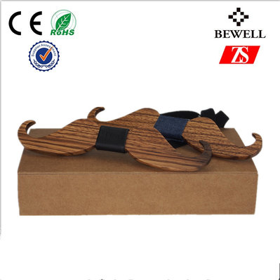 Beard Shape Teak Or Wood Bow Tie For Man In Party , Bar , Event