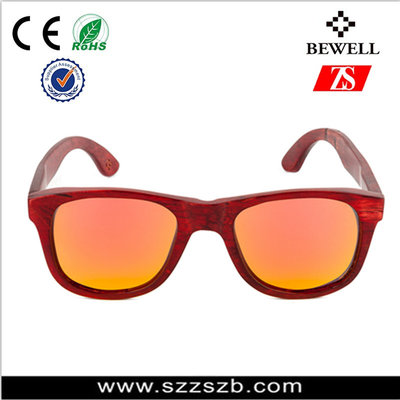 Latest Fashion Style Wooden Sunglasses TAC Polarized Lens With Red And Black Frame