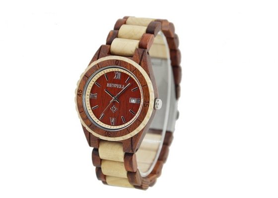 Mix Color Wooden Wrist Watch Japan Movement , Wooden Watches For Men