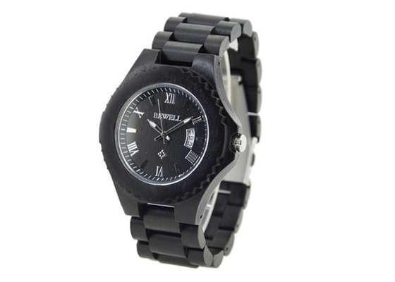Ladies Wooden Watches Three Hands Quartz Movement With Date Fshion Decoration