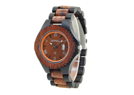 Ladies Wooden Watches Three Hands Quartz Movement With Date Fshion Decoration