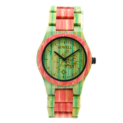 Green Orange Bamboo Watches For Men And Women ,  Japanese Quartz Movement