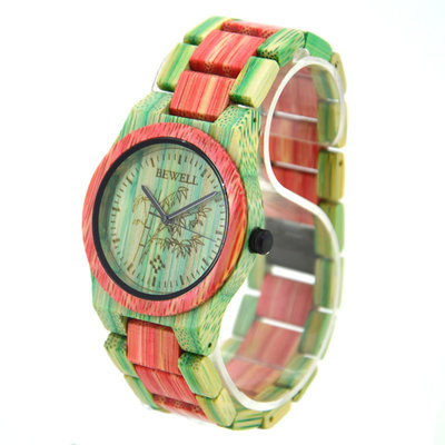 Green Orange Bamboo Watches For Men And Women ,  Japanese Quartz Movement