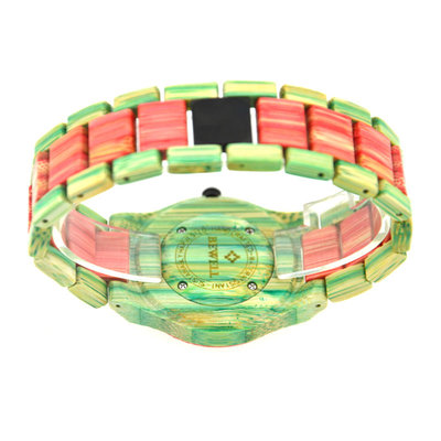 Green Orange Bamboo Watches For Men And Women ,  Japanese Quartz Movement