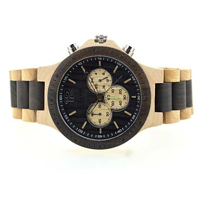 Hand-made Maple And Black Sandalwood Wrist Watch With Your Own Logo Six Hands