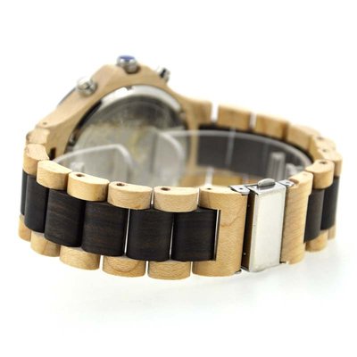 Hand-made Maple And Black Sandalwood Wrist Watch With Your Own Logo Six Hands
