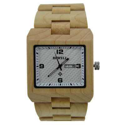 Custom Maple Wood Watch With Square Case for Decoration , Souvenir