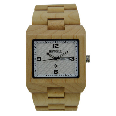 Custom Maple Wood Watch With Square Case for Decoration , Souvenir