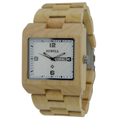 Custom Maple Wood Watch With Square Case for Decoration , Souvenir