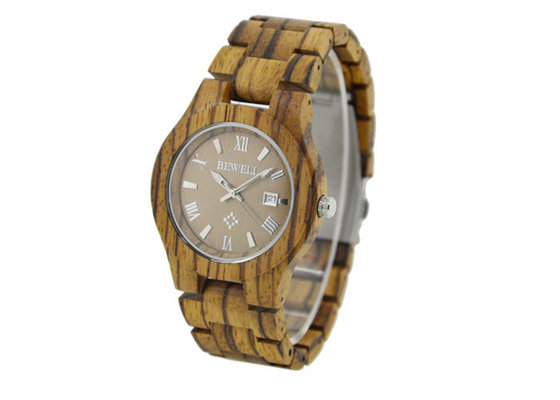 Real decorative Water resistant Quartz Wooden Wrist Watch Custom Logo