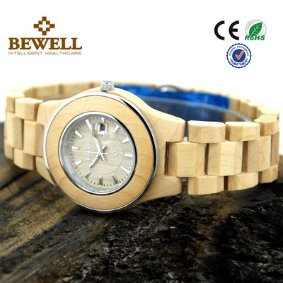 Unsix Stainless Steel Bezel + Maple Wooden Wrist Watch , 3 ATM wood watch mens waterproof