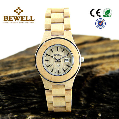 Unsix Stainless Steel Bezel + Maple Wooden Wrist Watch , 3 ATM wood watch mens waterproof