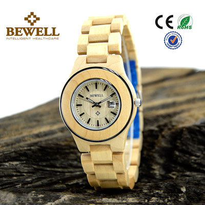 Unsix Stainless Steel Bezel + Maple Wooden Wrist Watch , 3 ATM wood watch mens waterproof