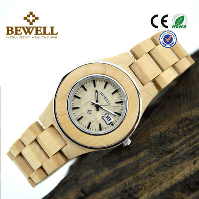 Unsix Stainless Steel Bezel + Maple Wooden Wrist Watch , 3 ATM wood watch mens waterproof