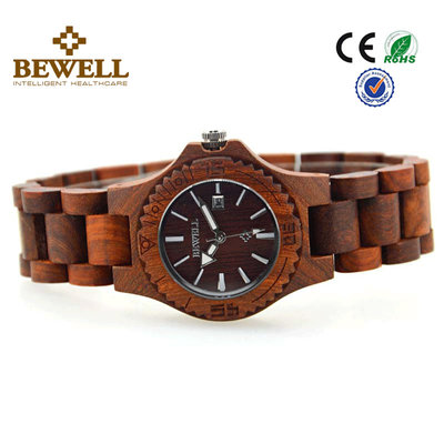 Men handmade bewell wood watch / water resistant digital wood watch