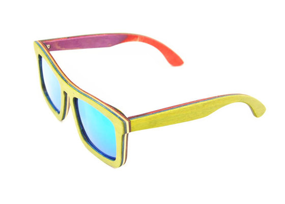 Revo Colors Customized Wood Frame Sunglasses With Skateboard Wood Material