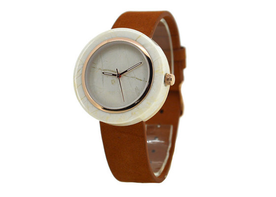 Decoration Marble Stone Watch Leather Strap 30 Meters Customized Size