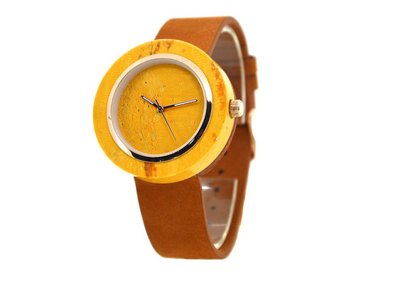 Decoration Marble Stone Watch Leather Strap 30 Meters Customized Size