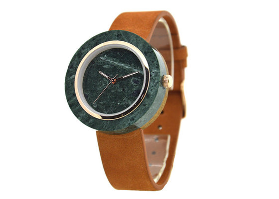 Decoration Marble Stone Watch Leather Strap 30 Meters Customized Size