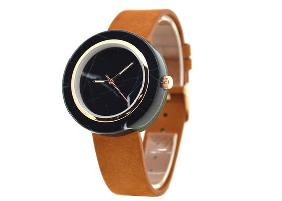 Decoration Marble Stone Watch Leather Strap 30 Meters Customized Size