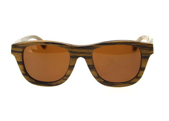 Decoration Recycled Wood Frame Sunglasses With Brown Color Lense , ZS-S001