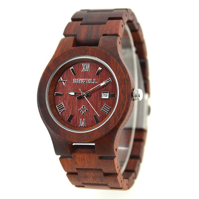 Waterproof Custom Men Wooden Watches With Miyota Japanese Movement , Natural Wood Color