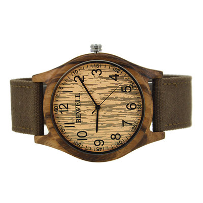 Natural Real Zebra Wooden Wrist Watch / Fahion Nylon Strap Watch With Japan Movement