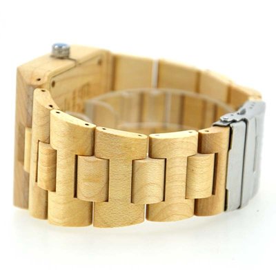 Square Men Wooden Watches With 3 Hands , Unique Mens Watches With Sigle Calendar