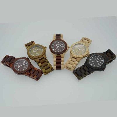 Eco Friendly Wooden Style Watches With 240MM Length Band , 3-10 ATM Water Resistant