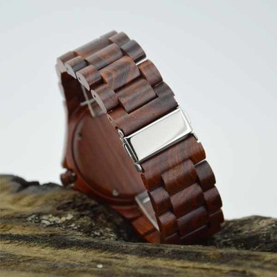 Eco Friendly Wooden Style Watches With 240MM Length Band , 3-10 ATM Water Resistant