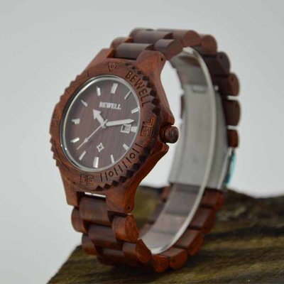 Eco Friendly Wooden Style Watches With 240MM Length Band , 3-10 ATM Water Resistant
