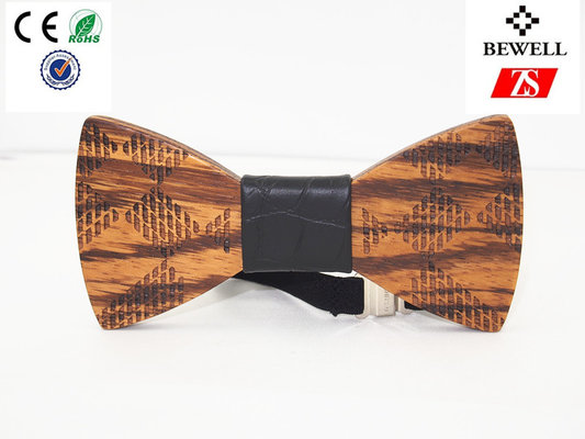 Eco Friendly Handmade Wood Accessories / Zebra Wooden Bow Ties For Men , OEM ODM Service
