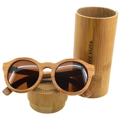 Spring Bud Wood Frame Sunglasses Certified By CE/FDA , Unique Gift For Men & Women