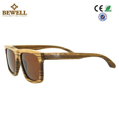 Ayfarer Model Zebra Wood Custom Wood Sunglasses With Brown UV Protection Polarized Lens
